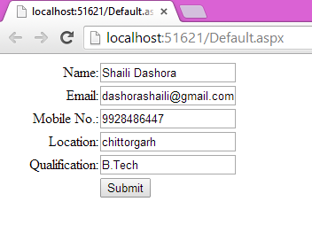 Insert Data Into Excel Using ASP.Net